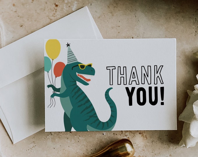 6 Pack of Thank You Note Cards With Dinosaurs Thank You - Etsy