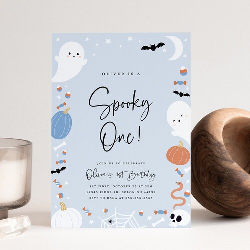 Spooky One Invitation EDITABLE Halloween 1st Birthday - Etsy