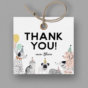 Editable Dog and Cat Theme Favor Tags Puppy Pawty Favor Tags | Etsy