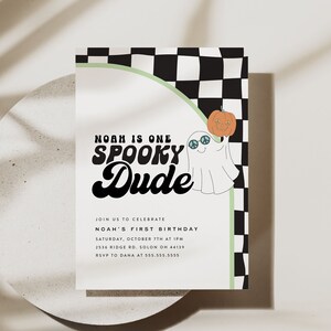 One Spooky Dude Invitation Template, Spooky One Birthday, Halloween ...