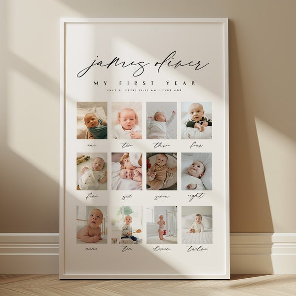My First Year Poster Babys First Year Poster 1st Birthday Photo Print ...