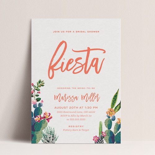 Fiesta Bridal Shower Invitation Fiesta Shower Invite Wedding | Etsy