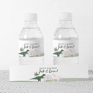 Unicorn and Dinosaur Birthday Welcome Sign Dinosaurs | Etsy