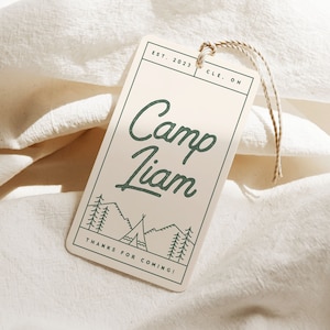 Editable Camper Water Bottle Label, Happy Camper Birthday, Boho Camp ...