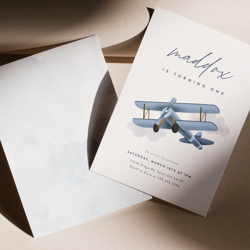 Airplane Invitation - Etsy