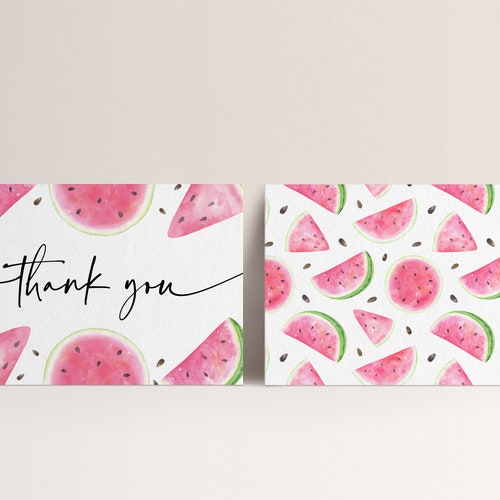 Editable Thanks a Melon Cards Watermelon Thank You Card - Etsy