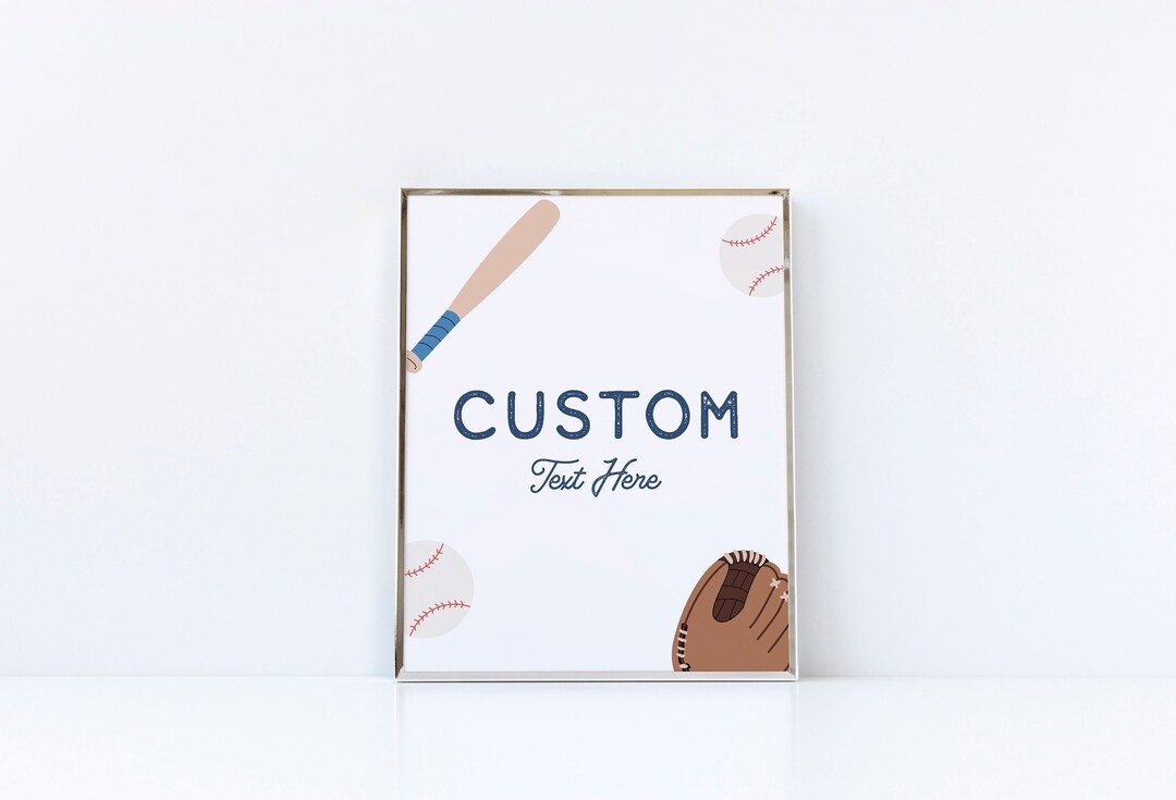 Baseball Party Sign Template, Little Rookie, All Star, Modern Vintage ...