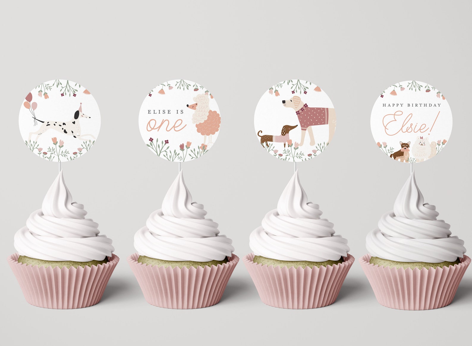 Dog Birthday Cupcake Toppers: Puppy Pawty Decor (INSTANT DOWNLOAD) - Etsy