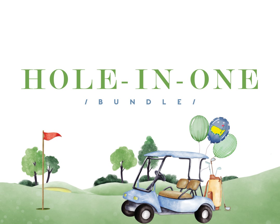 Hole-in- One Bundle, Golf Birthday Party Package, Editable Digital ...