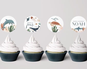 Under the Sea Cake Toppers, INSTANT DIGITAL DOWNLOAD, Printable ...