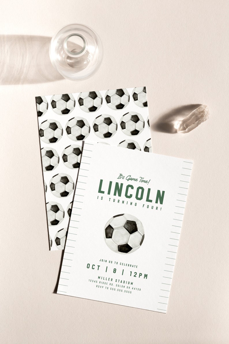 Soccer Birthday Invitation Soccer Theme Party Invitation - Etsy