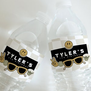 Checkered Smiley Face Cupcake Toppers Template Rad Birthday Stickers ...