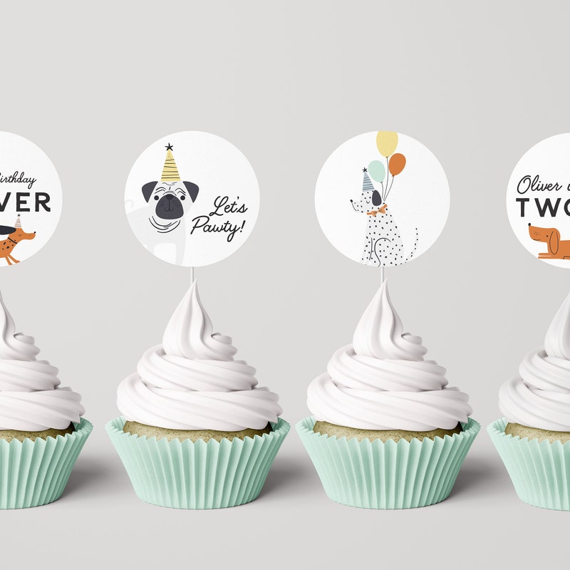 Dog Paw Cupcake Toppers - Etsy