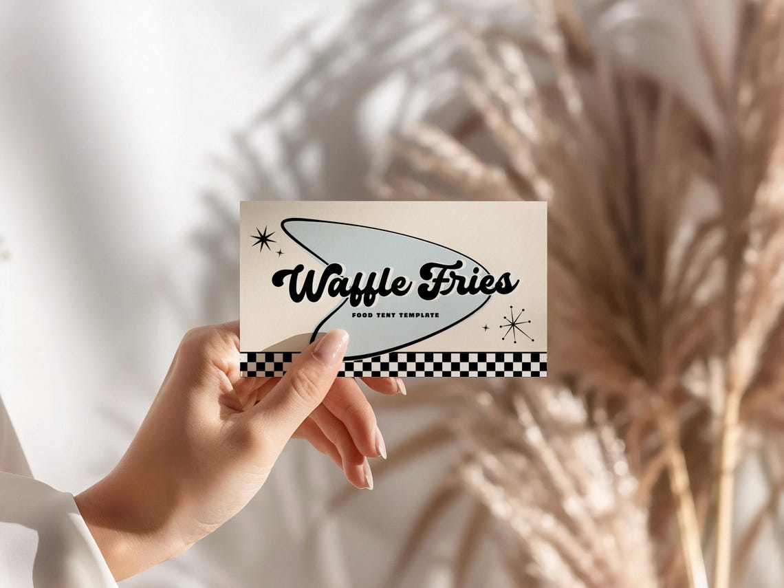 Retro 50s Diner Food Tent Template: Editable Printable (digital ...