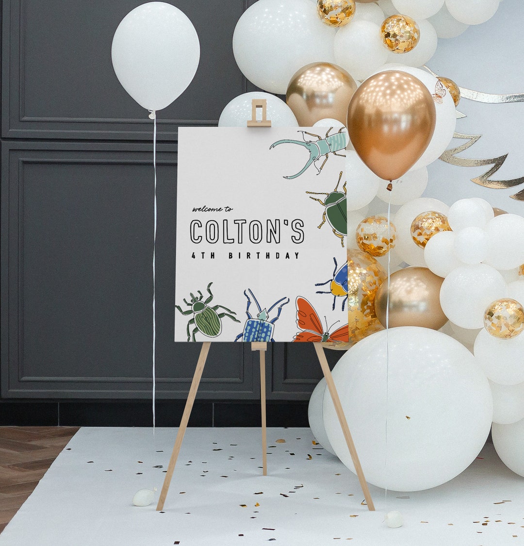 Bug Birthday Welcome Sign Template, Bug Birthday Party, Insect Birthday ...