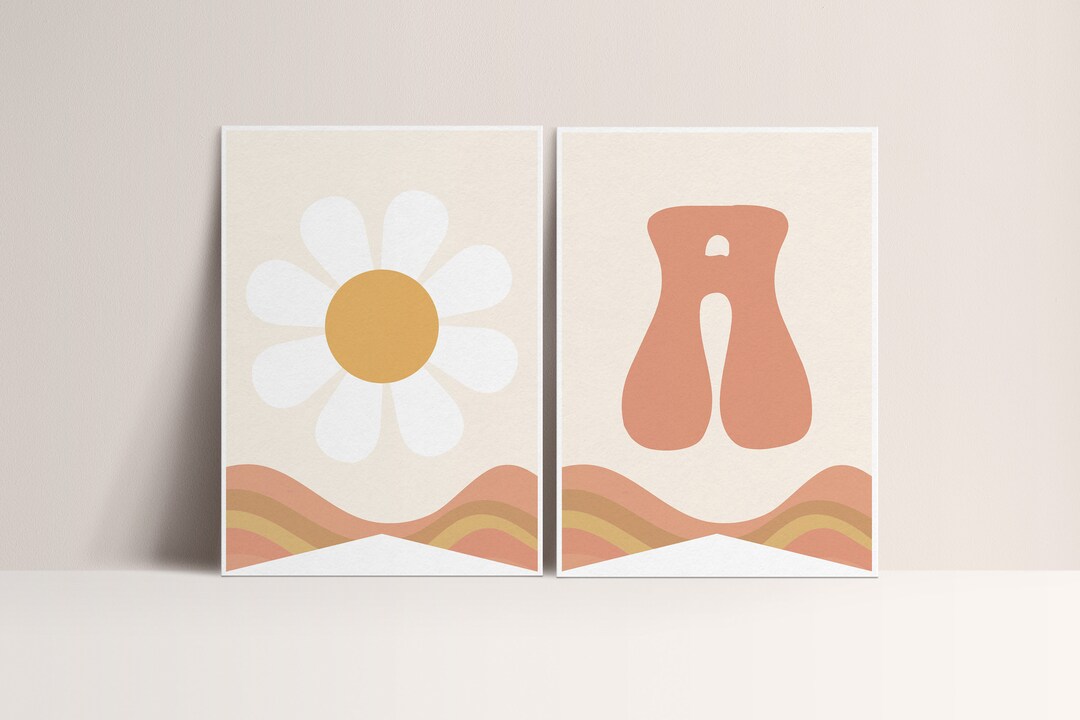 Groovy One Birthday Banner Retro Flower Birthday Bunting Hippie 70s ...