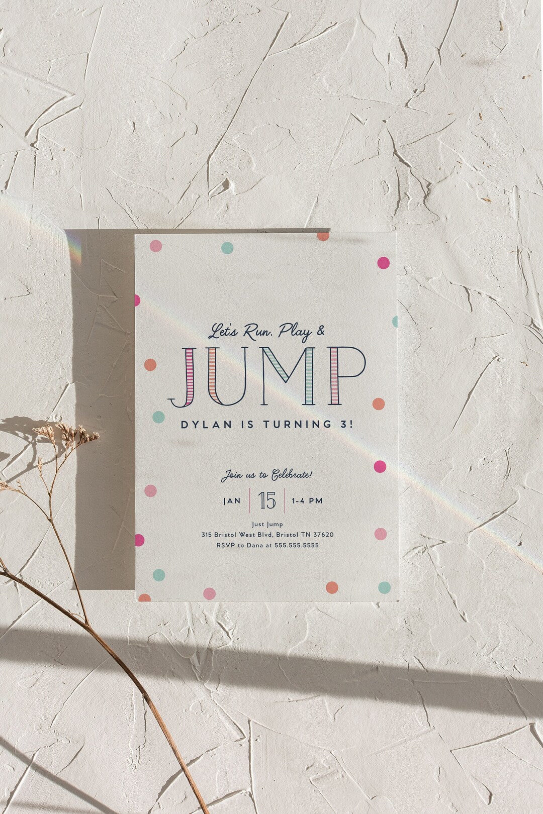 Jump Birthday Invitation: Trampoline Party, Editable Template - Etsy