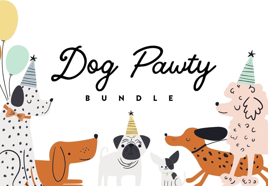 Dog Birthday Party Bundle: Editable Puppy Party Decor (digital Download ...