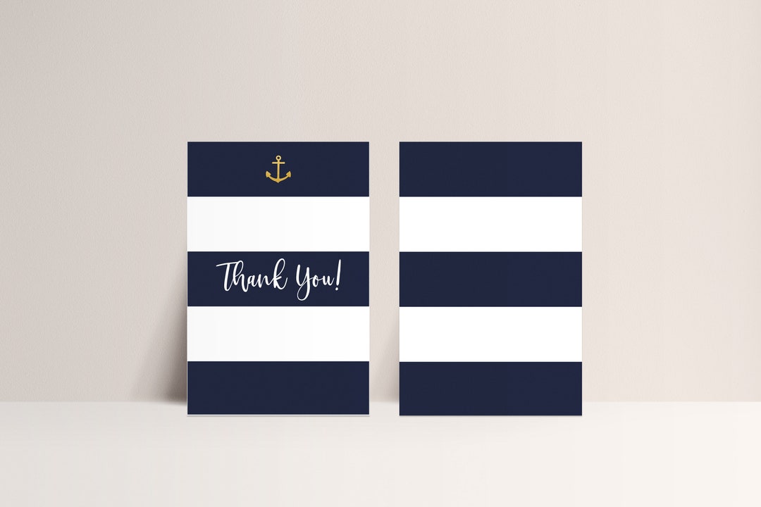 Editable Nautical Thank You Card, Nautical Thank You Card, INSTANT ...