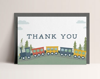 Train Thank You Card - Etsy