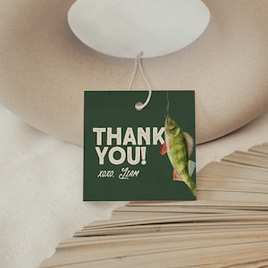 Fishing Birthday Thank You Card Template: Editable Reel Fun Party ...