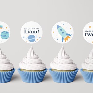 Two the Moon Favor Tag: Boy Space Birthday (INSTANT DOWNLOAD) - Etsy