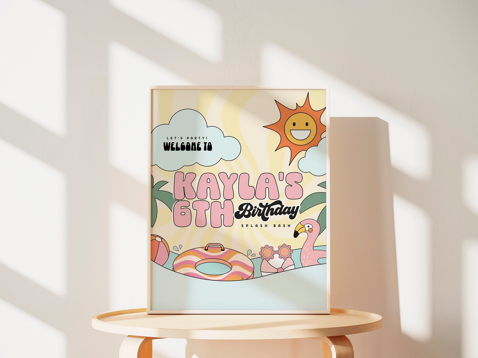 Retro Pool Party Pass: Editable VIP Birthday Template (digital Download ...