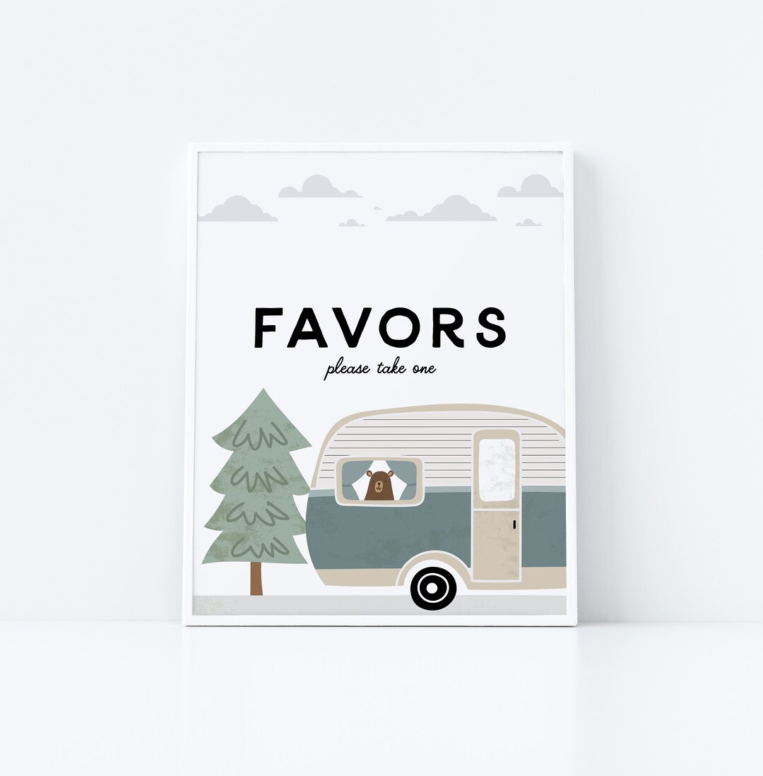 Editable Happy Camper Signs, One Happy Camper, Camping Birthday ...