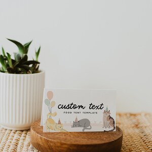 Editable Cat Gable Label, Kitty Cat Birthday Party Box Label, Girl ...