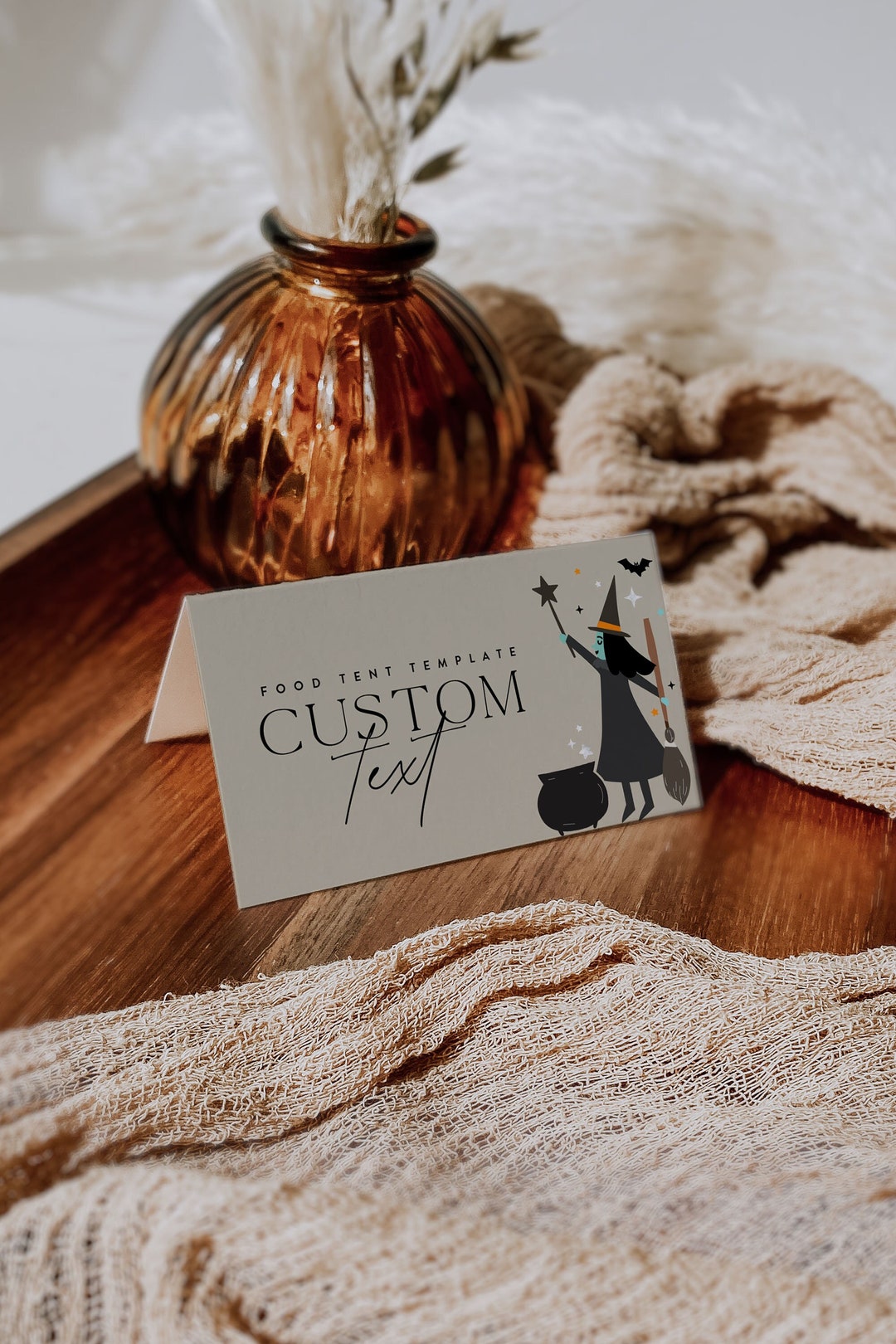 Halloween Party Food Tent Template, Halloween Food Cards, Halloween ...