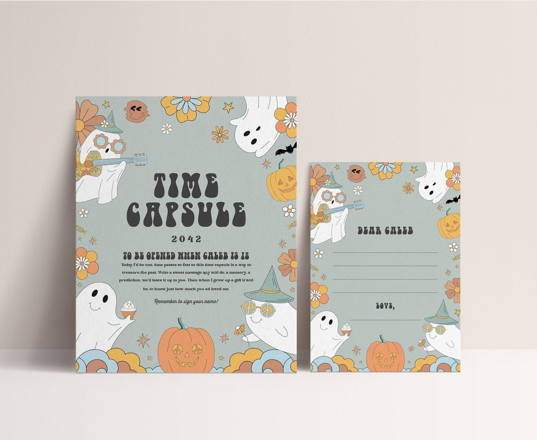 Retro Halloween Birthday Time Capsule: Spooky Decorations (editable ...