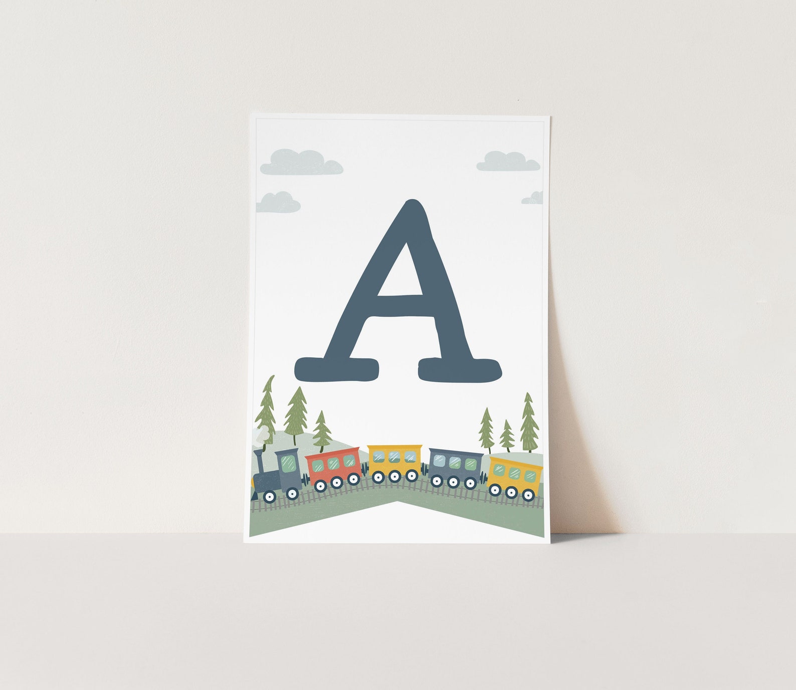 Editable Train Birthday Signs Modern Table Top Signs Train | Etsy