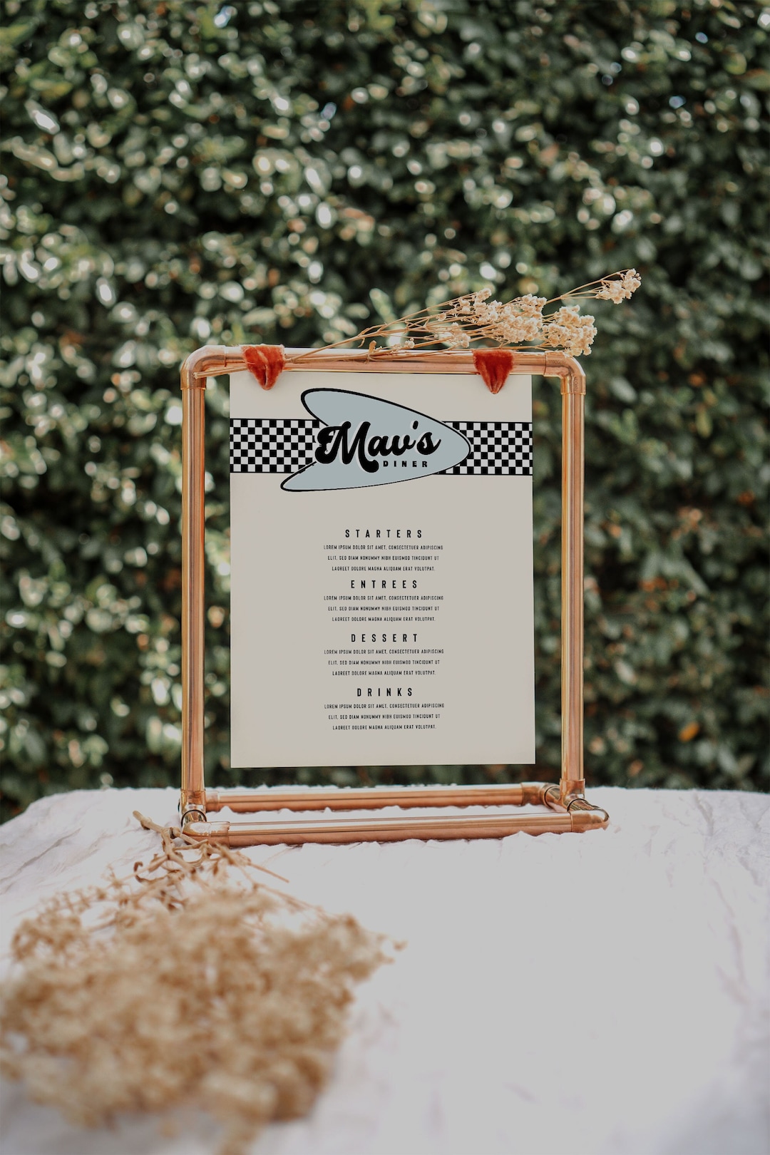 Retro 50s Diner Menu Template: Editable Birthday Party Decor (digital ...