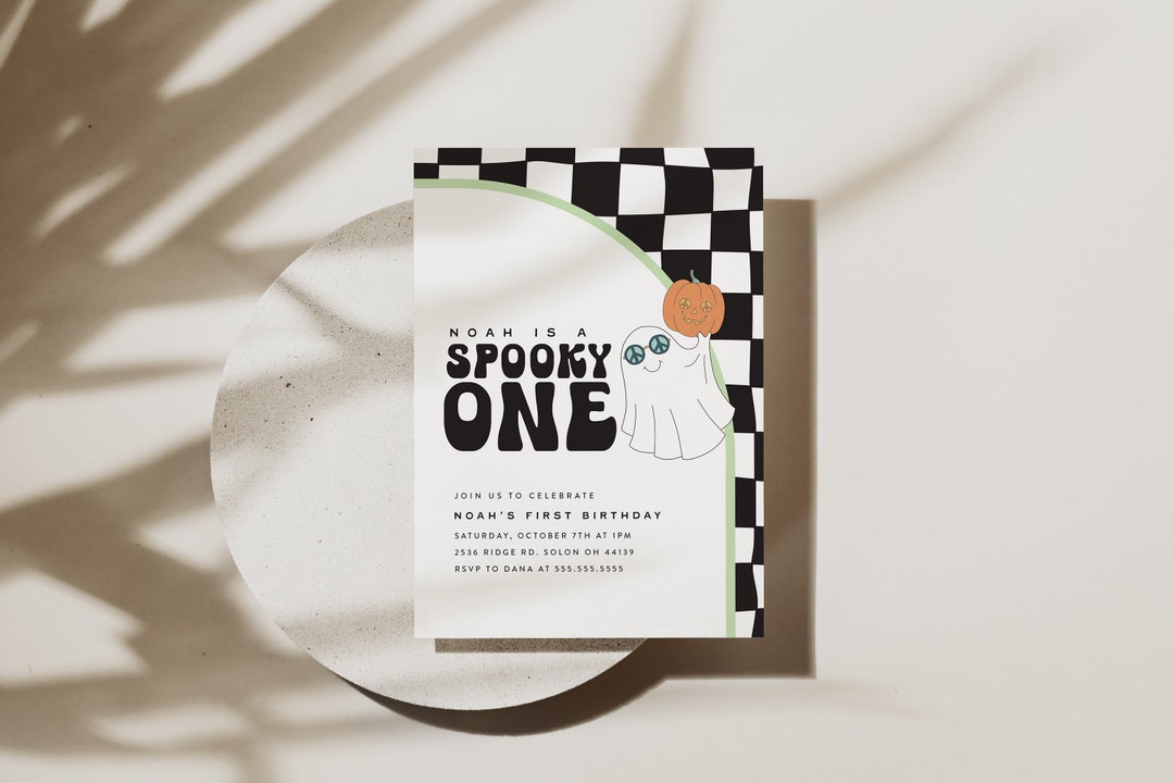 Spooky One Invitation Template, Spooky One Birthday, Halloween Party ...