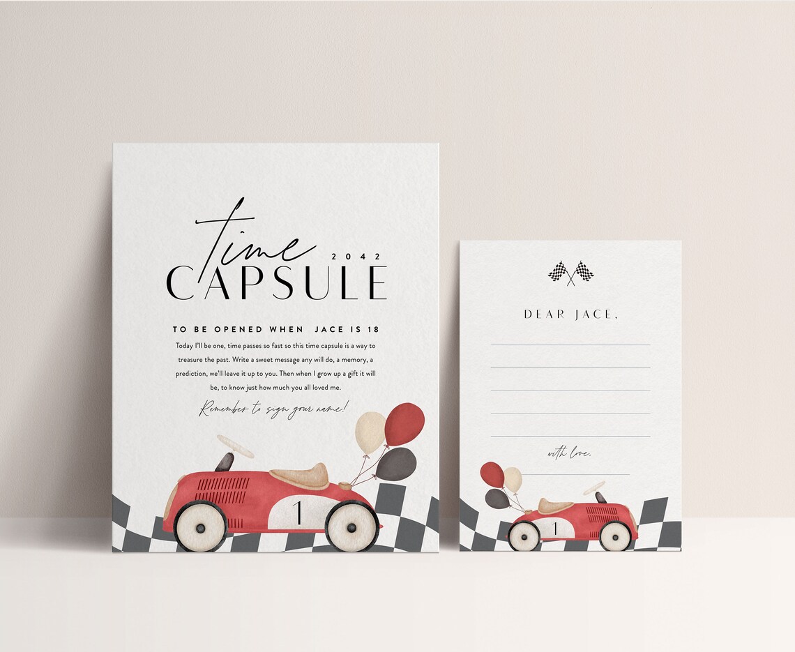 Vintage Red Race Car Photo Banner Template (digital Download) - Etsy