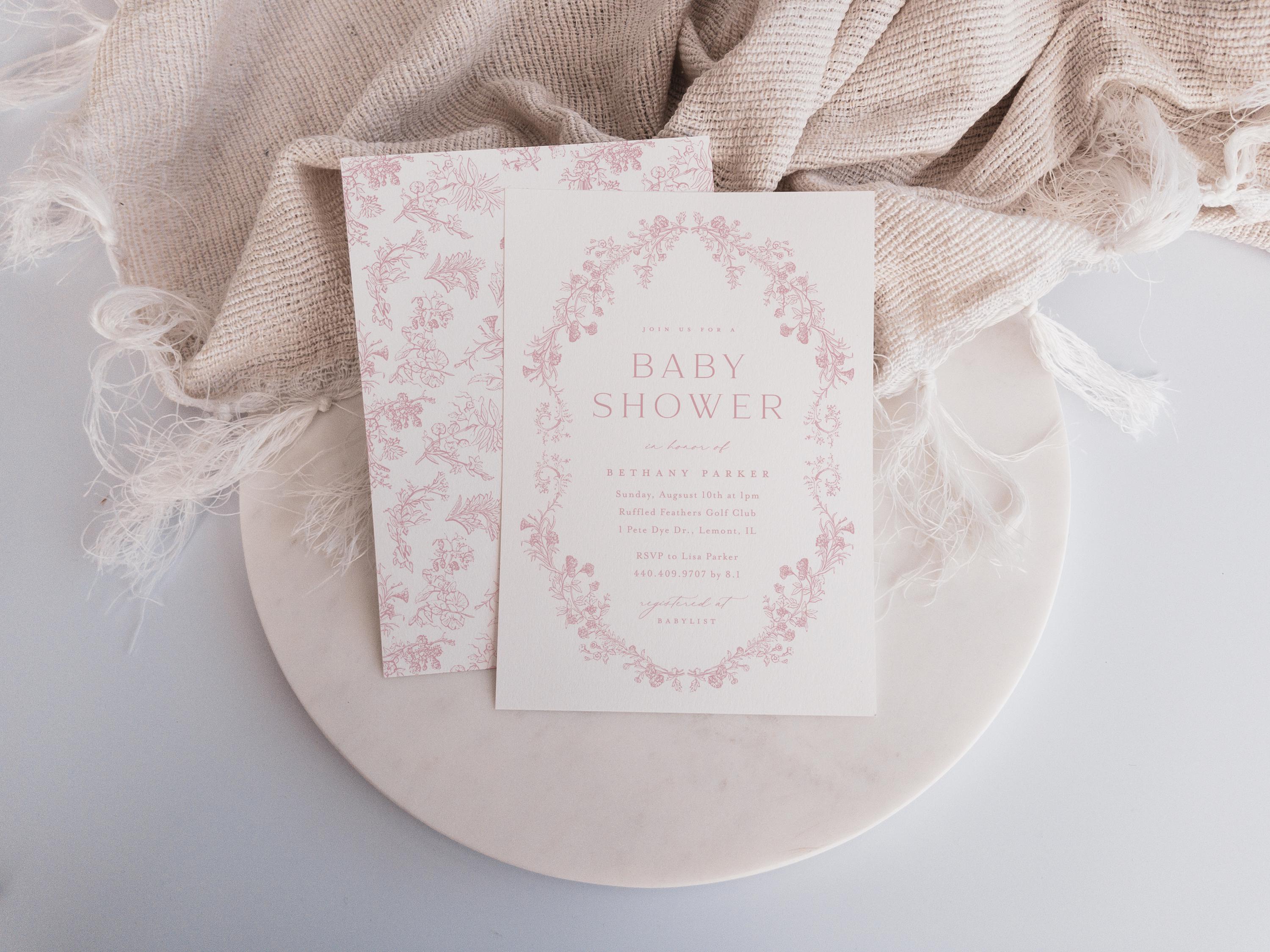 Pink Toile Baby Shower Invitation: Elegant French Chinoiserie (editable ...