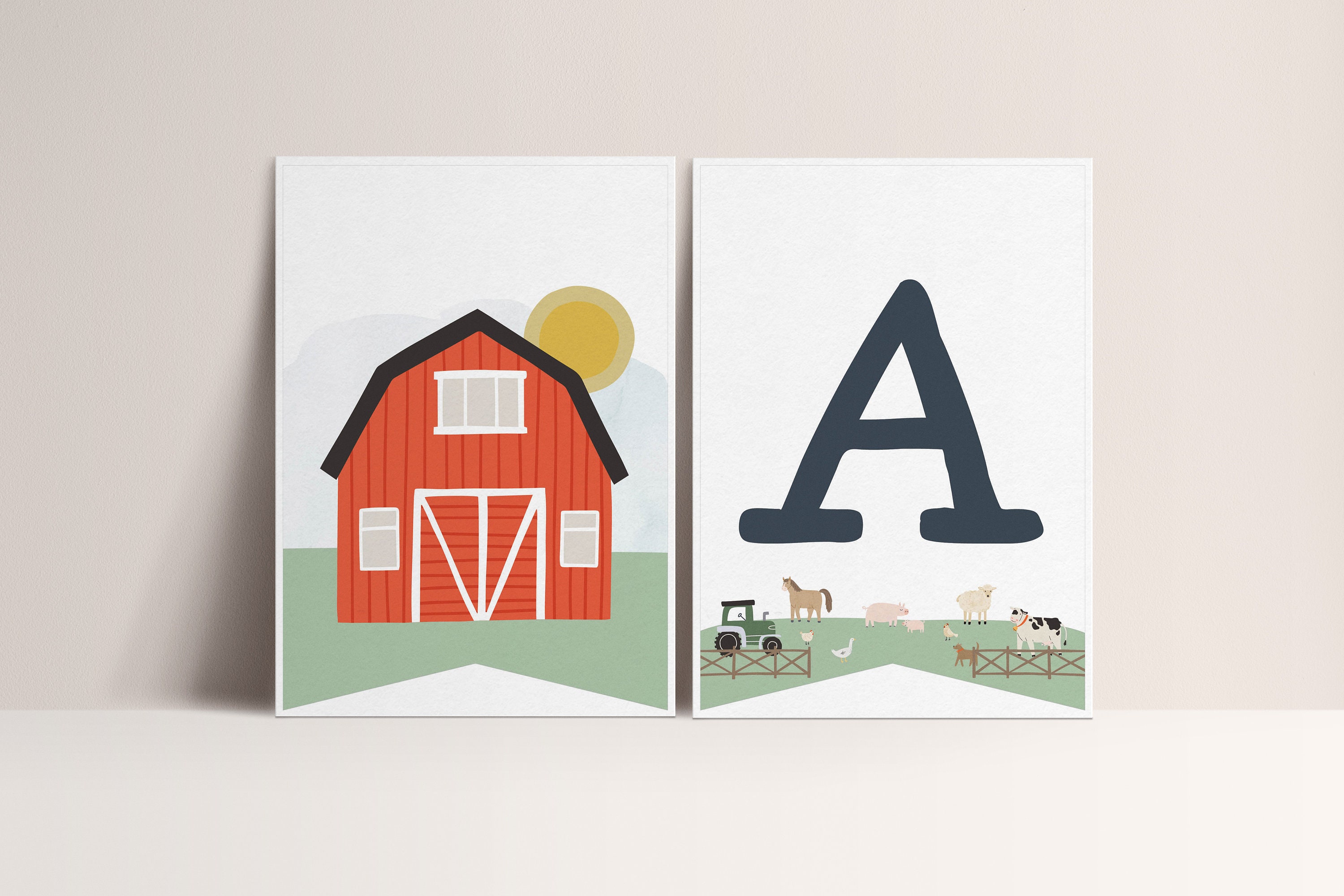 Farm Birthday Banner Modern Farm Bunting Tractor Farm - Etsy