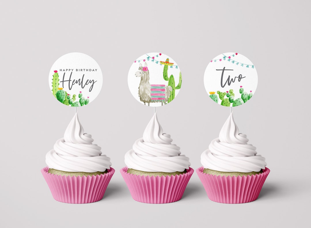 Taco Tuesday Toppers, Fiesta Birthday Cupcake Toppers, Taco Twosday ...