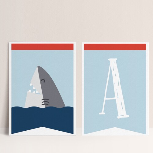 Shark Birthday Banner Digital File - Etsy