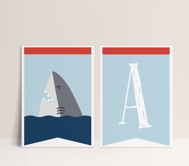 Shark Birthday Banner | Digital File - Etsy