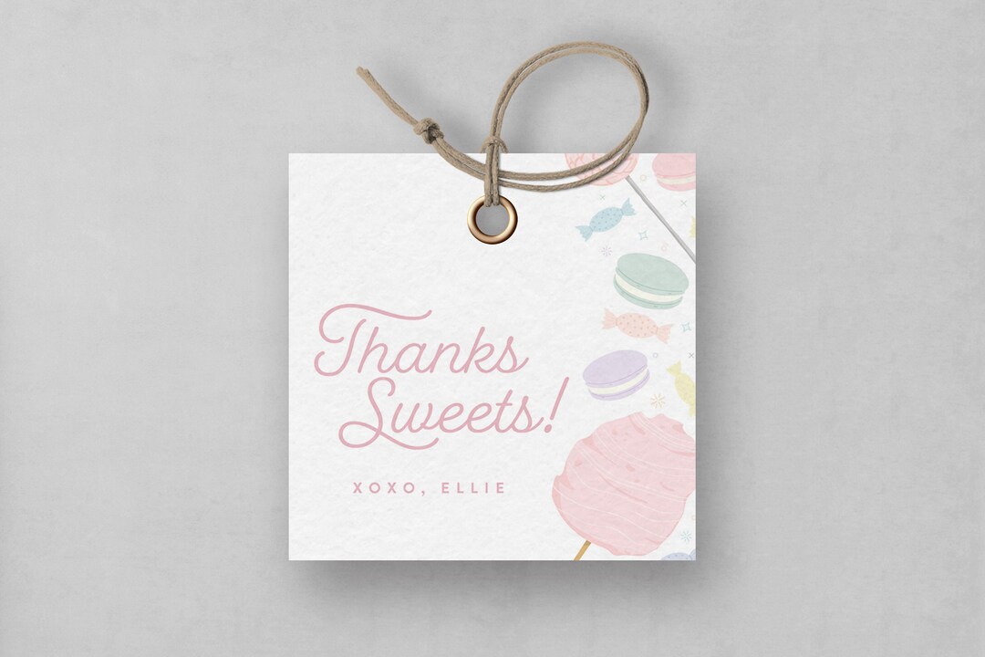 Sweets Birthday Favor Tag: Pastel Candy Design (digital Download) - Etsy