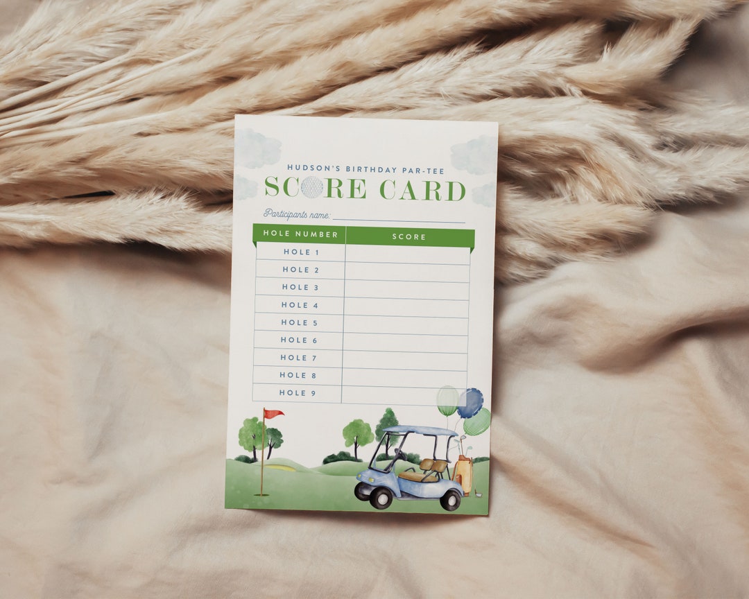 Golf Birthday Score Card: Par-tee Game (digital Corjl Template) - Etsy