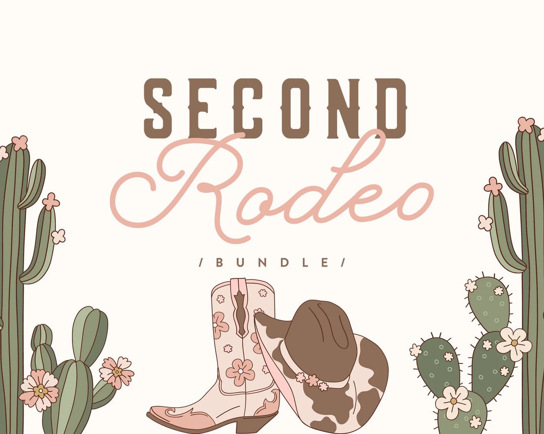 Second Rodeo Bundle, Cowgirl Birthday Wild West Party Package Instant ...
