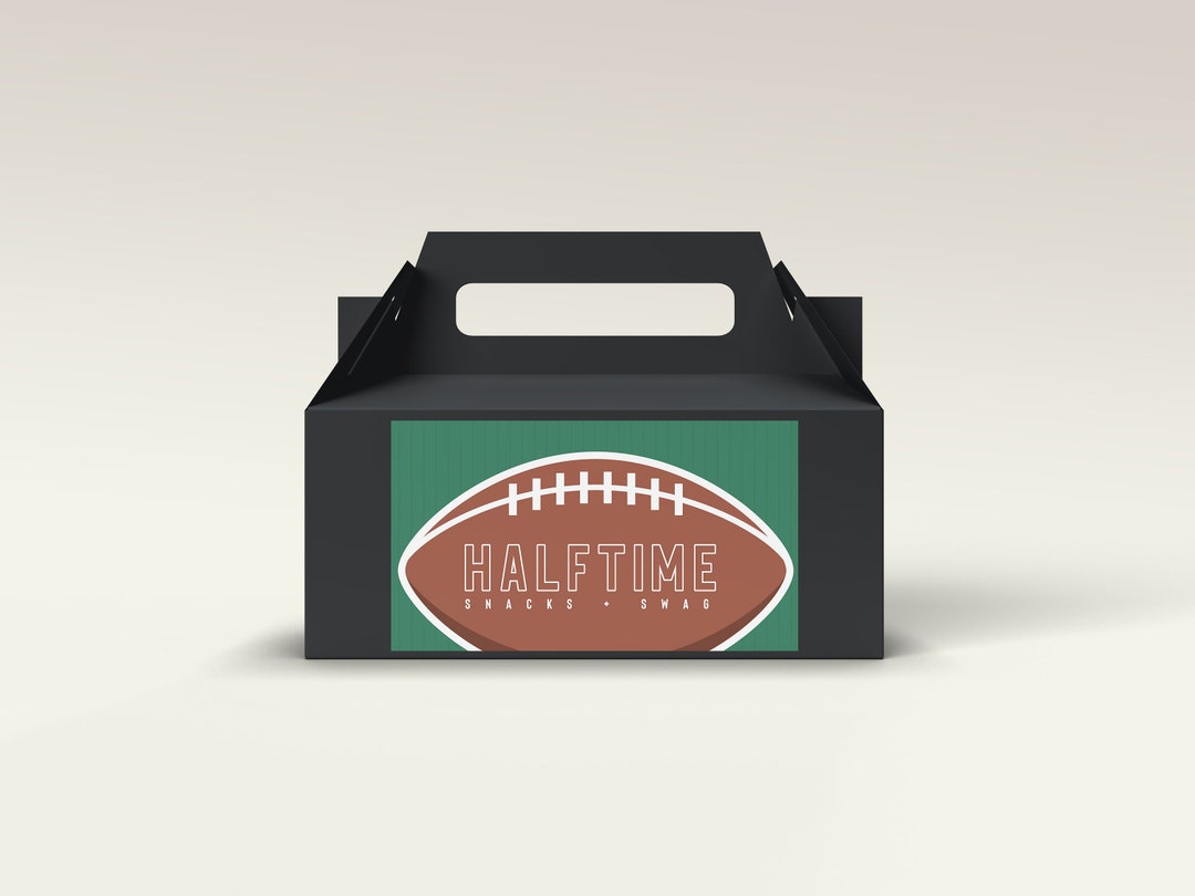 Football Favor Box Label, Football Party Gable Label, Tailgate Party ...