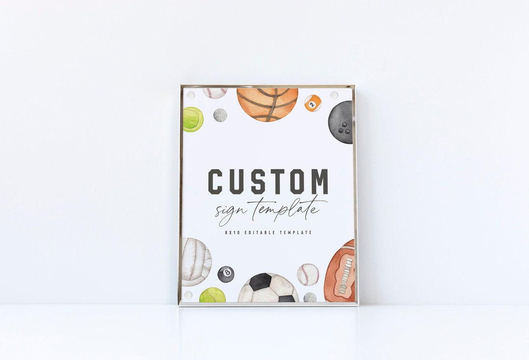 Plantilla de letreros deportivos editables, letreros de fiesta de ...