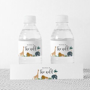 Wild One Water Bottle Label Wild One Animals Two Wild - Etsy