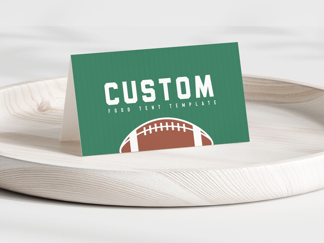 Football Food Tents: Editable Birthday Party Cards (digital Download ...