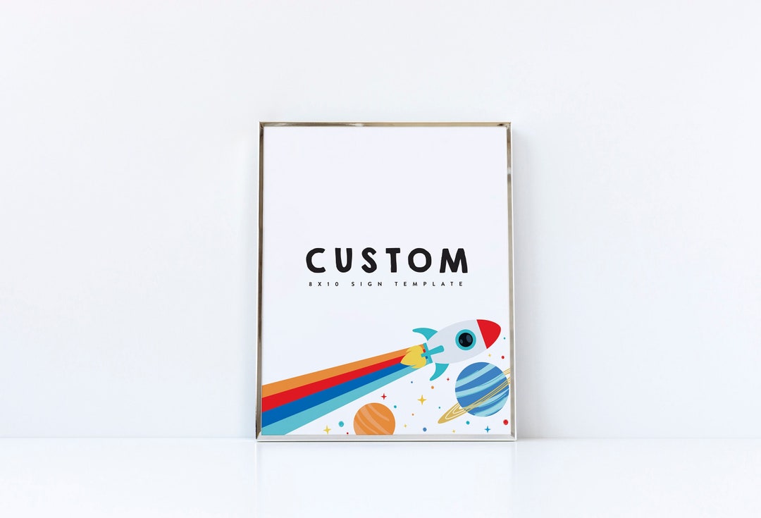 Space Party Sign Template, Space Birthday Signs, Galaxy Space Party ...