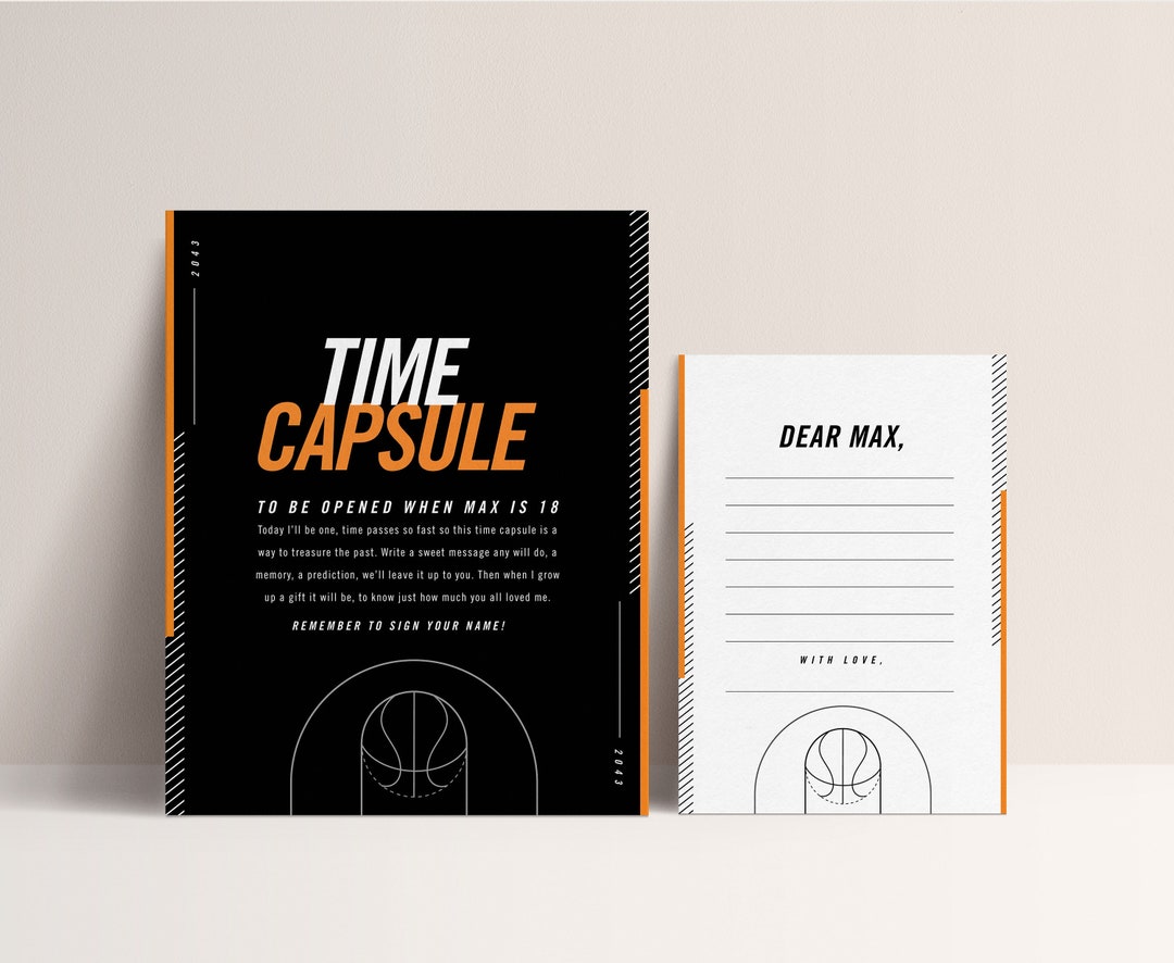 Basketball Time Capsule, Modern Basketball Party, Boy Birthday Party ...