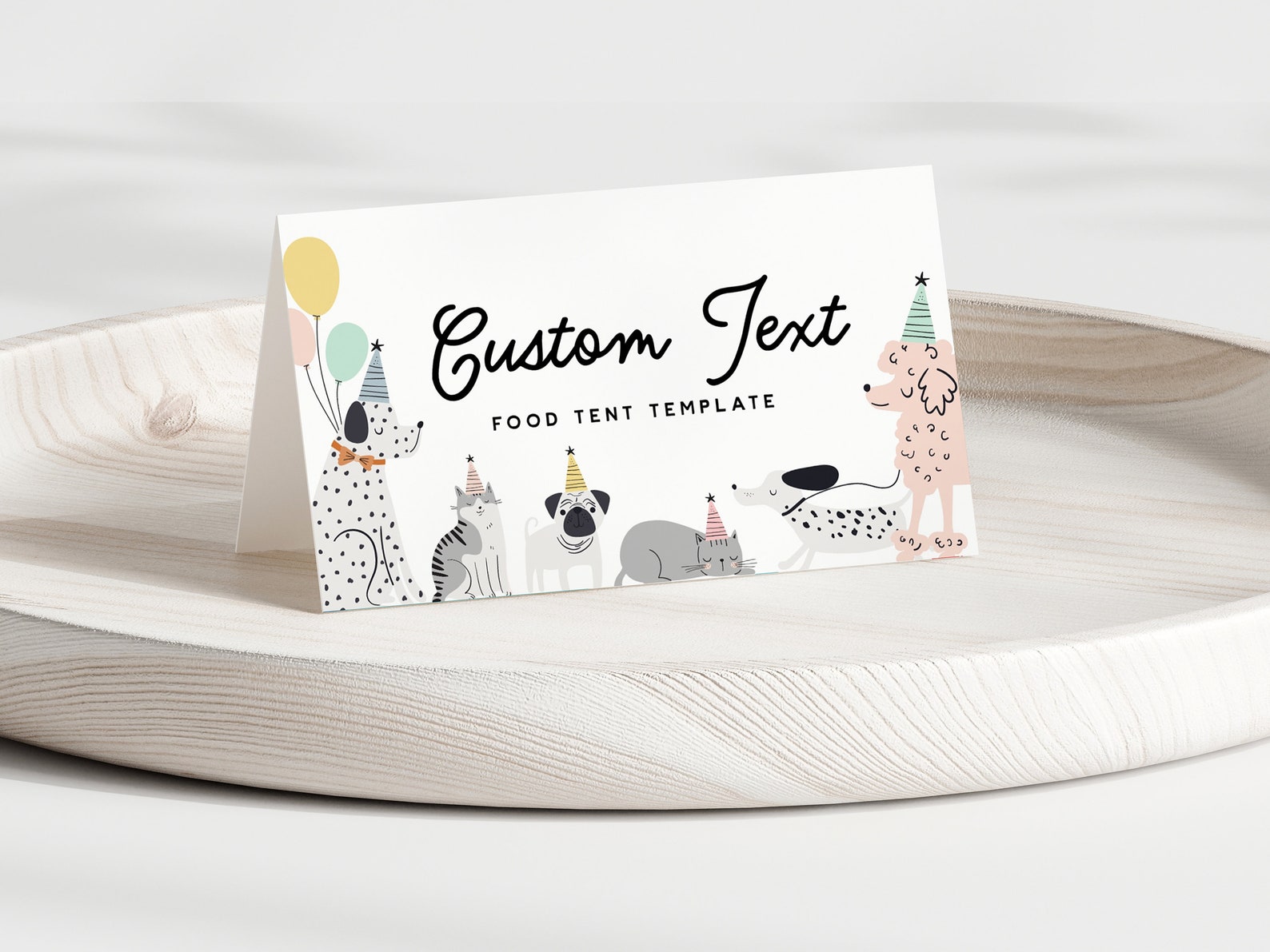 Editable Dog and Cat Birthday Food Tents, Puppy Pawty Food Labels, Dog ...